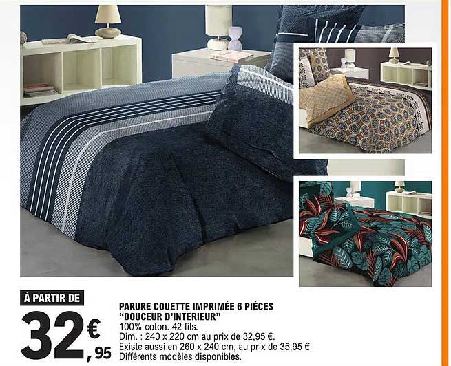 Promo Parure Couette Imprimée 6 Pièces Promo Parure Couette Imprimée 6 Pièces