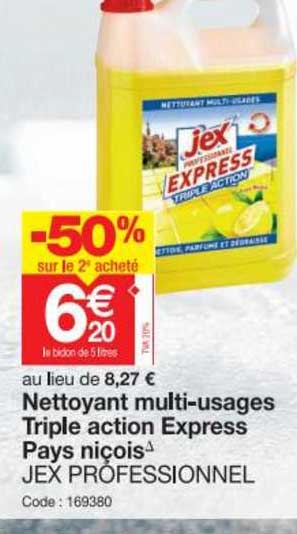 Promo Nettoyant Multi Usages Triple Action Express Pays Niçois Jex ...