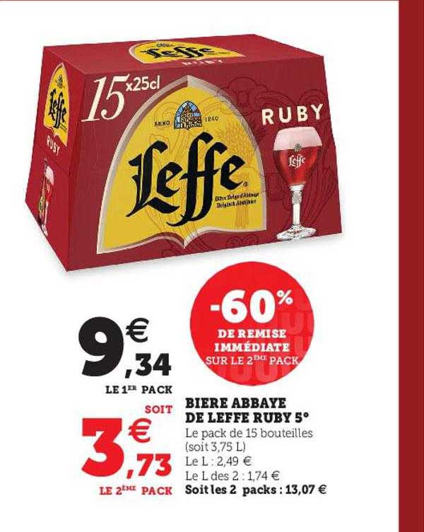 Promo Bière Abbaye De Leffe Ruby 5° chez U Express - iCatalogue.fr