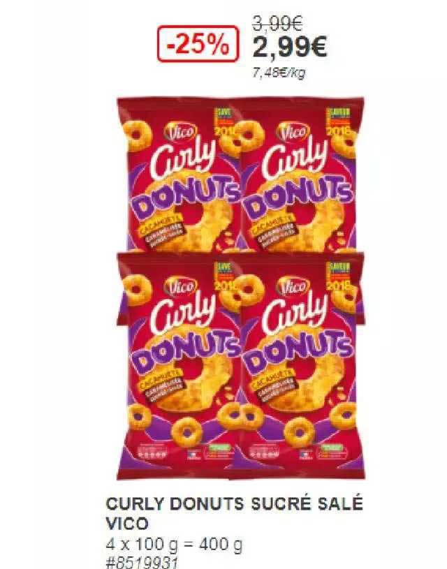 Offre Curly Donuts Sucré Salé Vico chez Costco