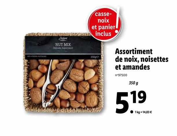 Promo Assortiment De Noix, Noisettes Et Amandes Deluxe chez Lidl ...