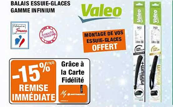 Promo Balais Essuie-glaces Gamme Infinium Valeo chez Autobacs ...