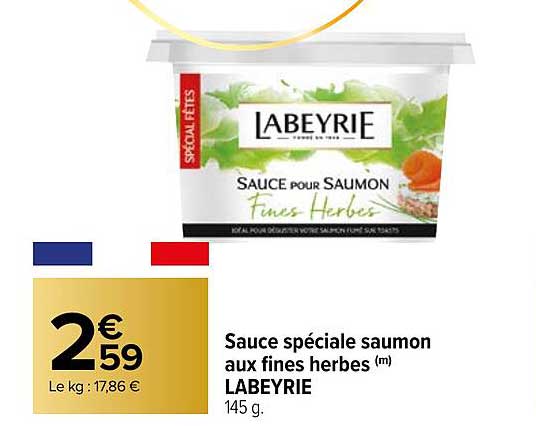 Promo Sauce Spéciale Saumon Aux Fines Herbes Labeyrie chez Carrefour ...