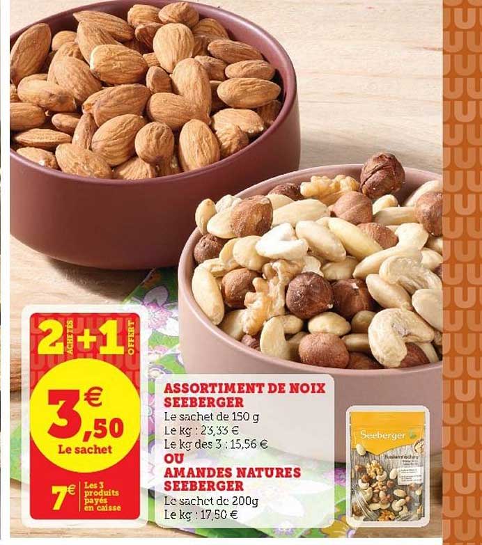 Promo Assortiment De Noix Seeberger Ou Amandes Natures Seeberger 2 ...