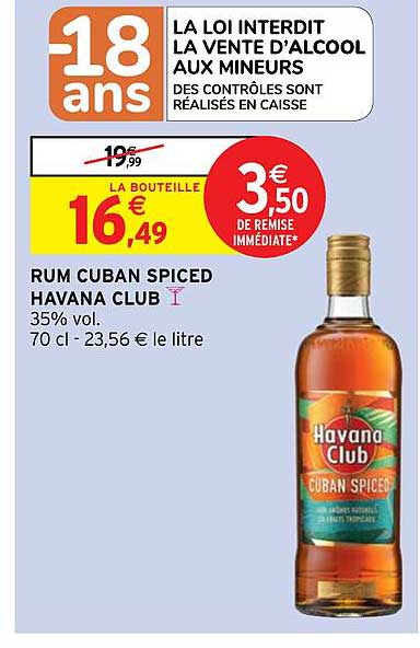 Promo Rum Cuban Spiced Havana Club chez Intermarché Express - iCatalogue.fr