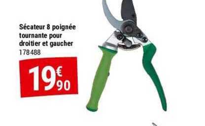 Promo Sécateur 8 Poignée Tournante Pour Droitier Et Gaucher chez Gamm ...