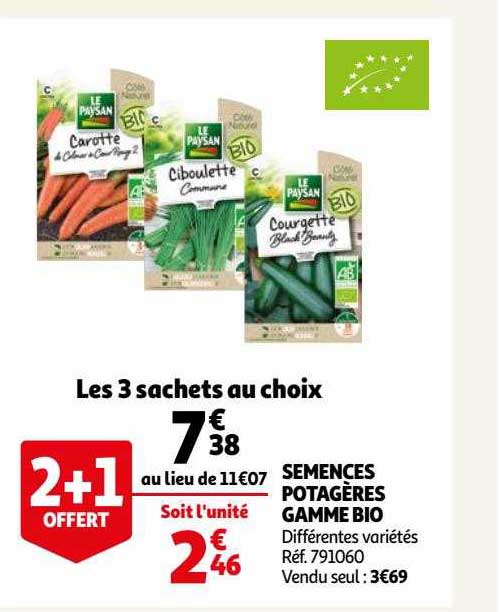 Promo Semences Potagères Gamme Bio chez Auchan - iCatalogue.fr