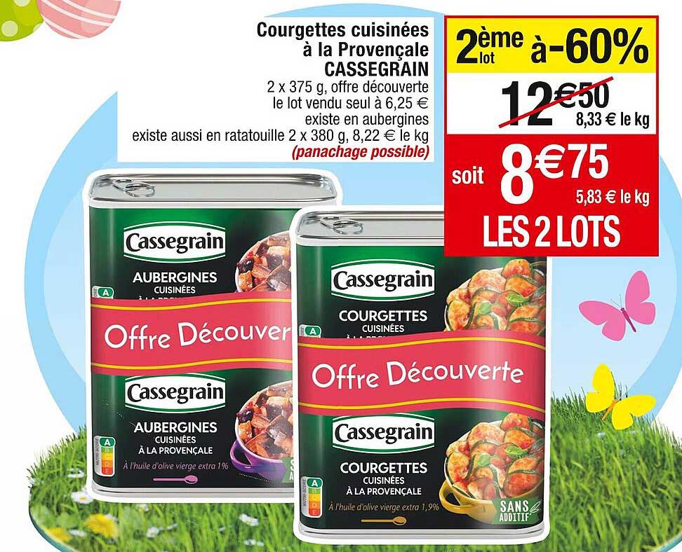 Promo Courgettes Cuisinées à La Provençale Cassegrain chez Cora ...