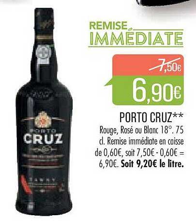 Promo Porto Cruz Rouge, Rosé Ou Blanc 18° chez Match - iCatalogue.fr