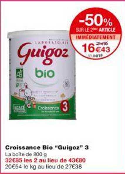 Promo Croissance Bio "guigoz" 3 chez Monoprix - iCatalogue.fr