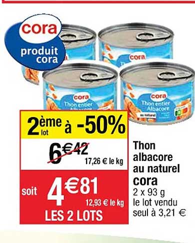 Promo Tho Albacore Au Natural Core chez Cora - iCatalogue.fr