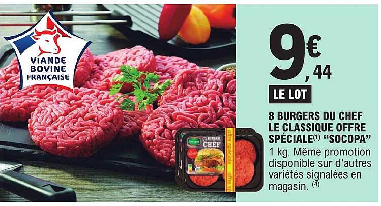 Promo 8 Burgers Du Chef Le Classique Offre Spéciale "socopa" chez E ...