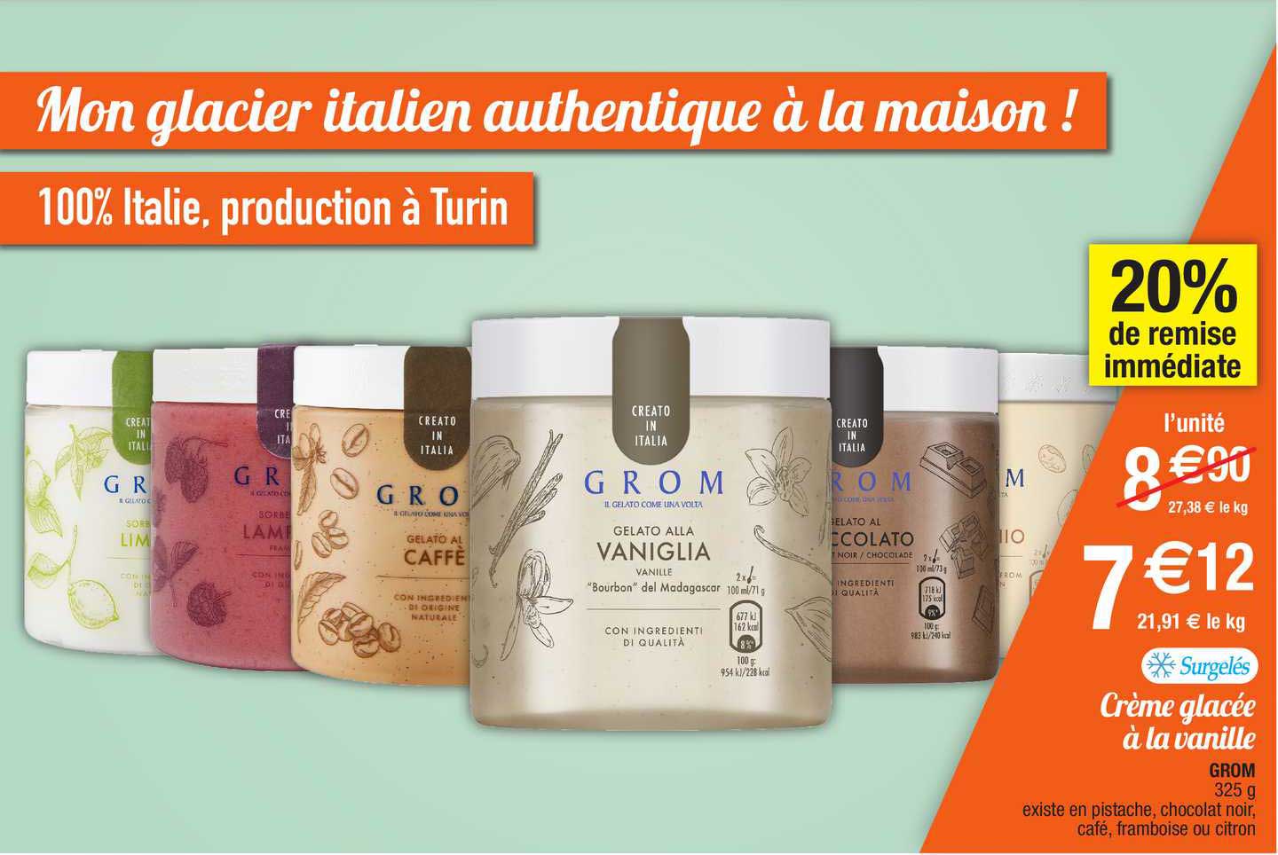 Promo Crème Glacée à La Vanille Grom chez Migros France - iCatalogue.fr