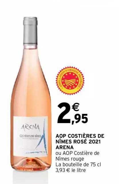 Promo Aop Costières De Nîmes Rosé 2021 Arena chez Intermarché ...