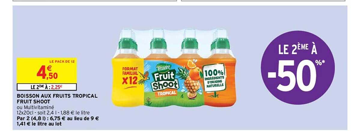 Promo Boisson Aux Fruits Tropical Fruit Shoot chez Intermarché ...