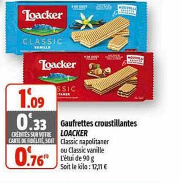 Promo Gaufrettes Croustillantes Loacker chez Coccinelle Express ...
