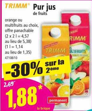 Promo Pur Jus De Fruits Trimm chez Norma - iCatalogue.fr