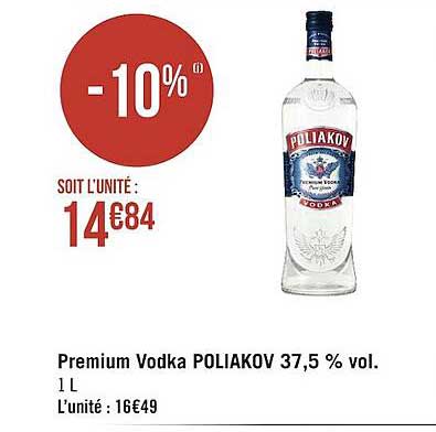 Offre Vodka Poliakov chez E Leclerc