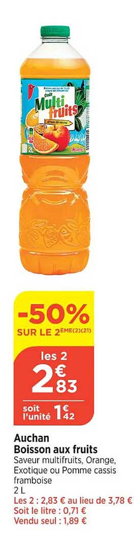 Promo Boisson Aux Fruits Auchan chez Bi1 - iCatalogue.fr