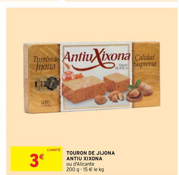 Promo Touron De Jijona Antiu Xixona chez Intermarché Hyper - iCatalogue.fr