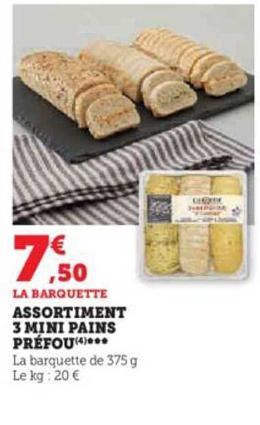 Promo Assortiment 3 Mini Pains Préfou chez Super U - iCatalogue.fr