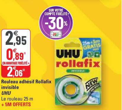 Promo Rouleau Adhésif Rollafix Invisible Uhu chez G20 - iCatalogue.fr