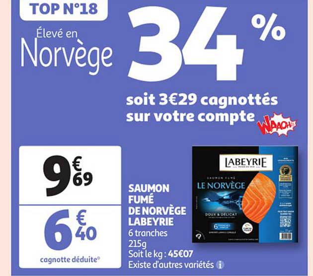 Promo Saumon Fumé De Norvège Labeyrie chez Auchan - iCatalogue.fr Promo Saumon Fumé De Norvège Labeyrie chez Auchan - iCatalogue.fr