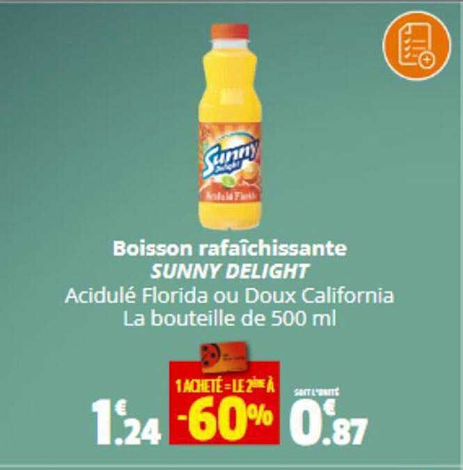 Promo Boisson Rafaîchissante Sunny Delight chez Coccinelle Supermarché ...