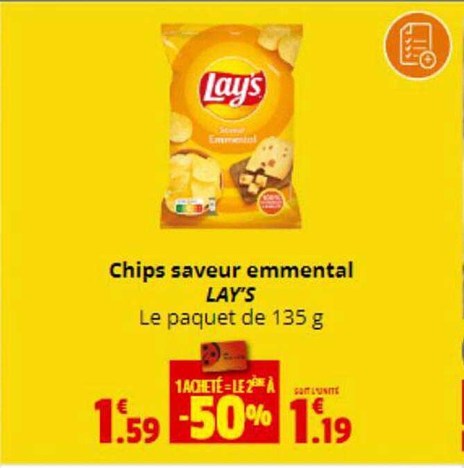 Promo Chips Saveur Emmental Lay's chez Coccinelle Supermarché ...