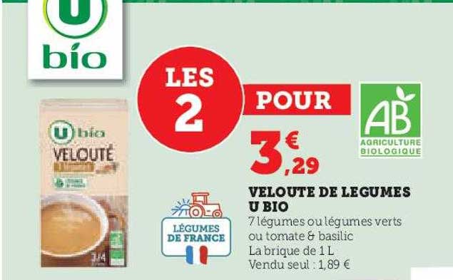 Promo Velouté De Légumes U Bio chez Hyper U - iCatalogue.fr