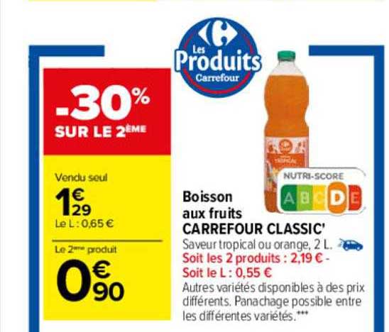 Promo Boisson Aux Fruits Carrefour Classic' chez Carrefour - iCatalogue.fr