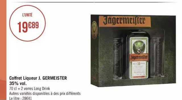 Promo Coffret Liqueur J. Germeister chez Géant Casino - iCatalogue.fr