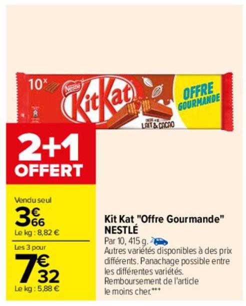 Promo Kit Kat "offre Gourmande" Nestlé chez Carrefour - iCatalogue.fr