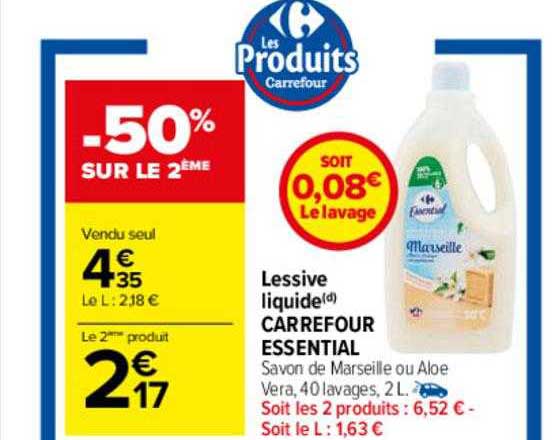 Promo Lessive Liquide Carrefour Essential chez Carrefour - iCatalogue.fr