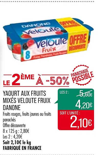 Promo Yaourt Aux Fruits Mixés Velouté Fruix Danone chez Match ...