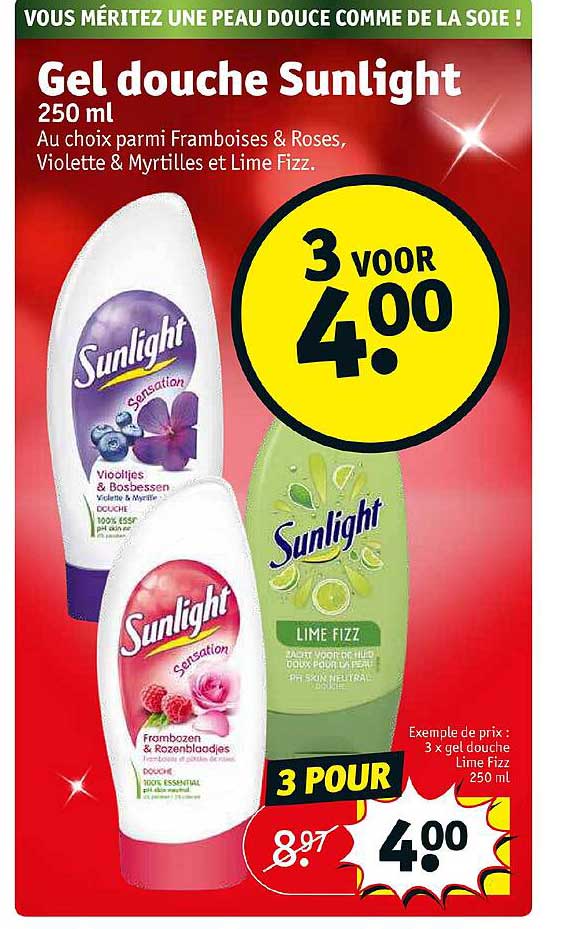 Promo Gel Douche Sunlight chez Kruidvat - iCatalogue.fr