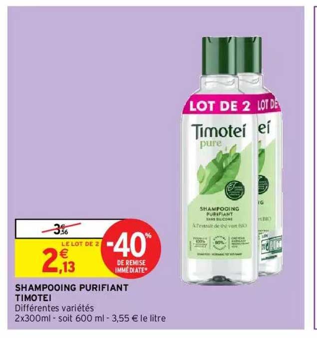 Promo Shampooing Purifiant Timotei chez Intermarché Hyper - iCatalogue.fr