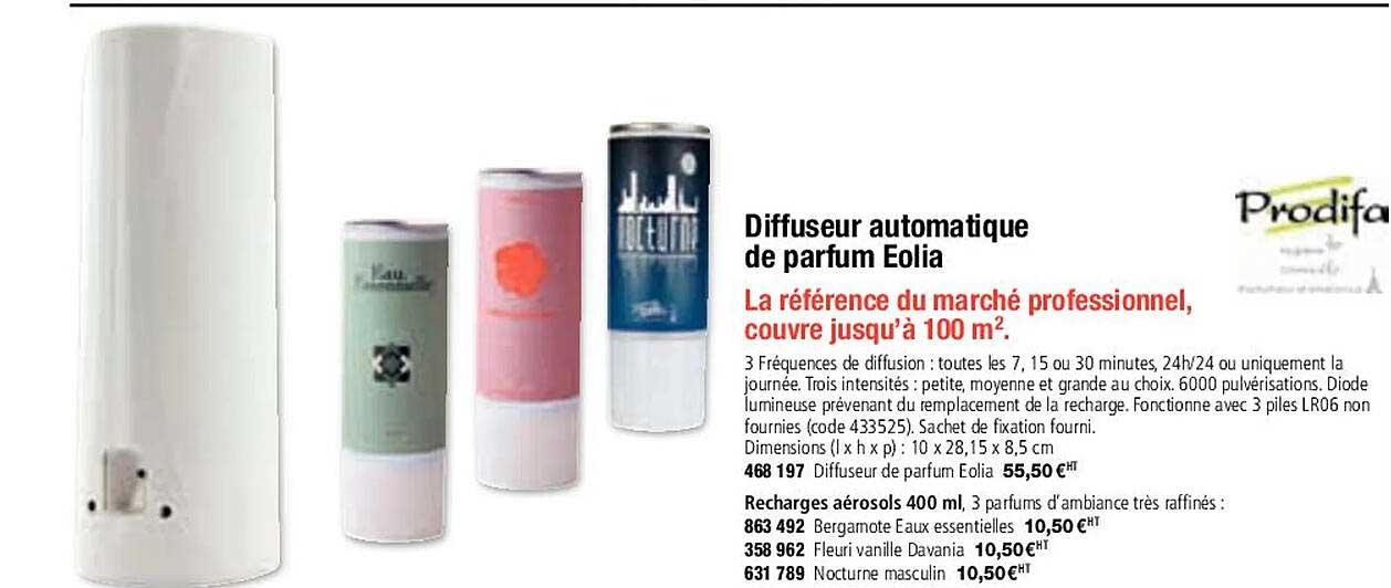 Promo Diffuseur Automatique De Parfum Eolia Prodifa chez Hyperburo - iCatalogue.fr