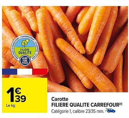 Promo Carotte Filière Qualité Carrefour chez Carrefour - iCatalogue.fr
