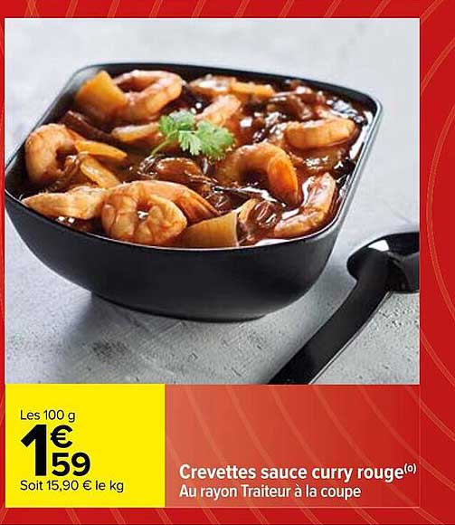 Promo Crevettes Sauce Curry Rouge chez Carrefour - iCatalogue.fr
