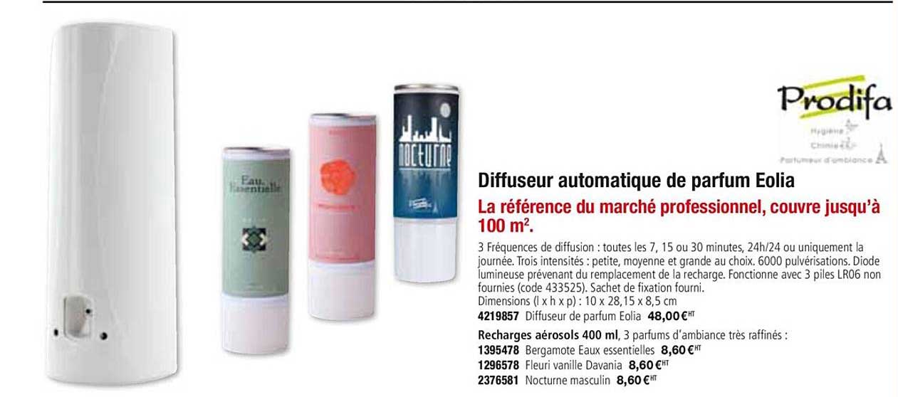 Promo Diffuseur Automatique De Parfum Eolia Prodifa chez Plein ciel - iCatalogue.fr