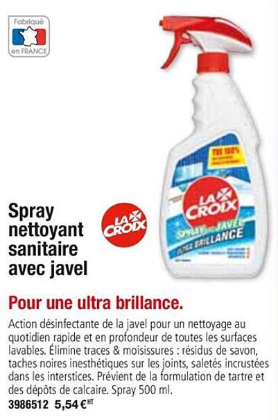 Promo Spray Nettoyant Sanitaire Avec Javel La Croix chez Plein ciel ...