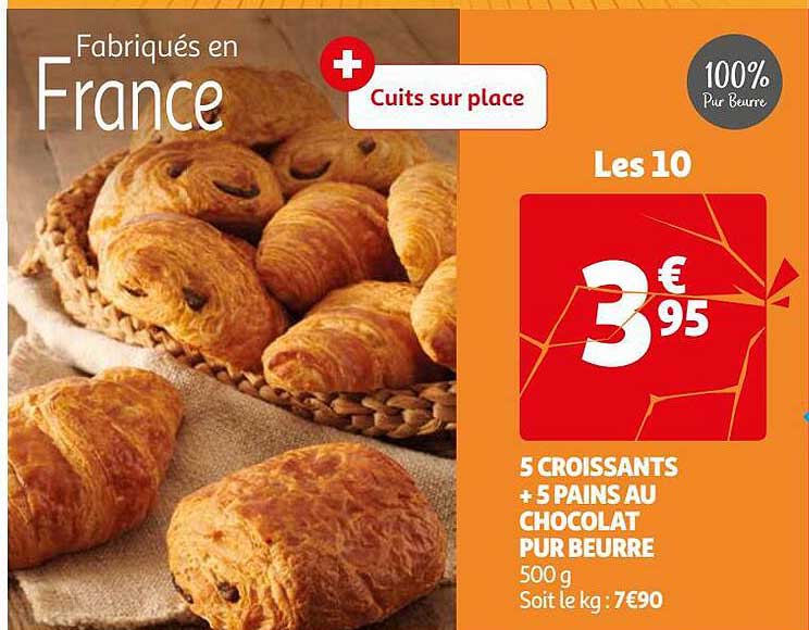 Promo 5 Croissants + 5 Pains Au Chocolat Pur Beurre chez Auchan ... Promo 5 Croissants + 5 Pains Au Chocolat Pur Beurre chez Auchan ...