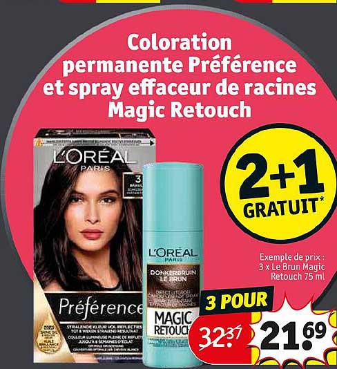 Promo Coloration Permanente Préférence Et Spray Effaceur De Racines ...