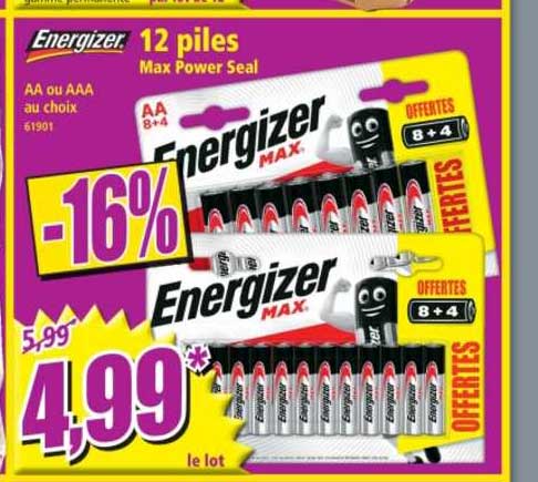 Promo 12 Piles Max Power Seal Energizer chez Norma - iCatalogue.fr