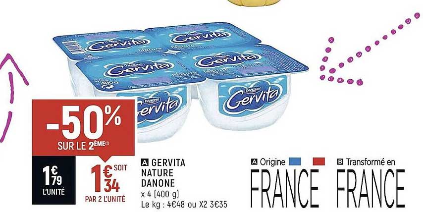 Promo Gervita Nature Danone chez Spar - iCatalogue.fr