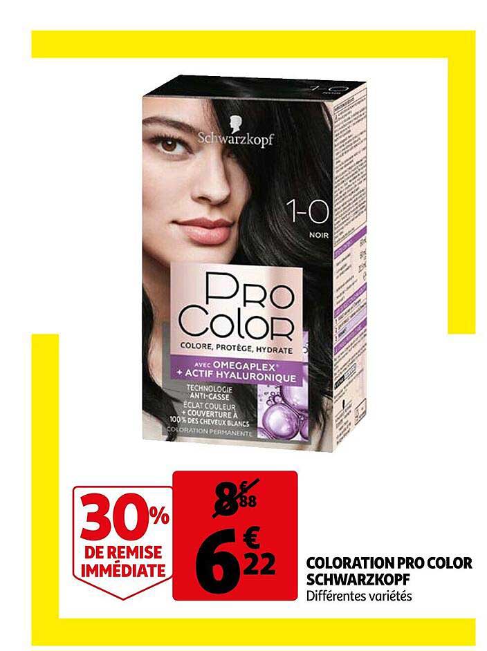 Promo Coloration Pro Color Schwarzkopf 30% De Remise Immédiate chez ...
