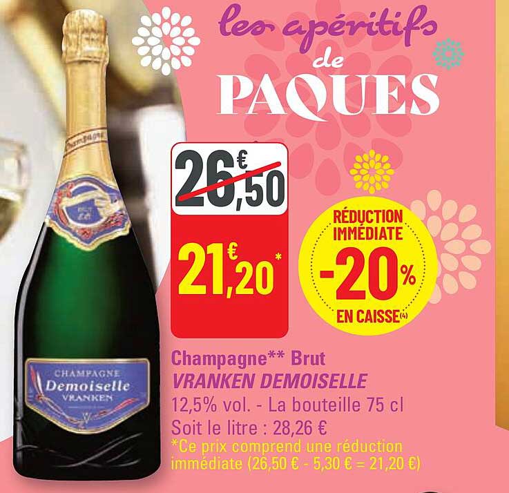 Promo Champagne Brut Vranken Demoiselle chez G20 - iCatalogue.fr
