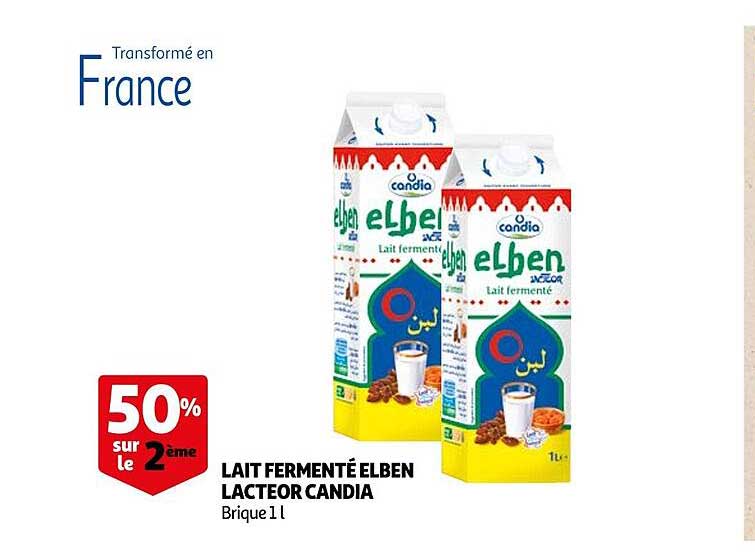 Promo Lait Fermenté Elben Lacteor Candia chez Auchan - iCatalogue.fr