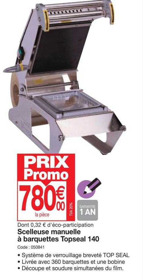Promo Scelleuse Manuelle à Barquettes Topseal 140 chez Promocash ...